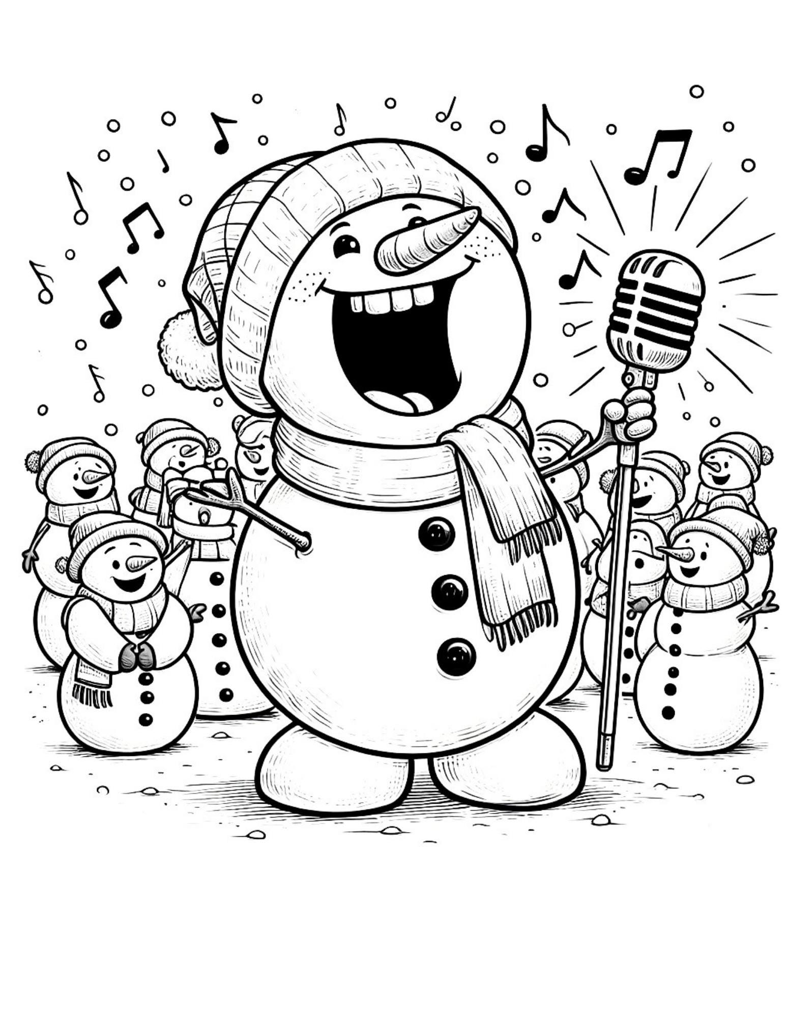 Silly Snowman - #46-50 - Coloring Pages (5 Pages) - Etsy