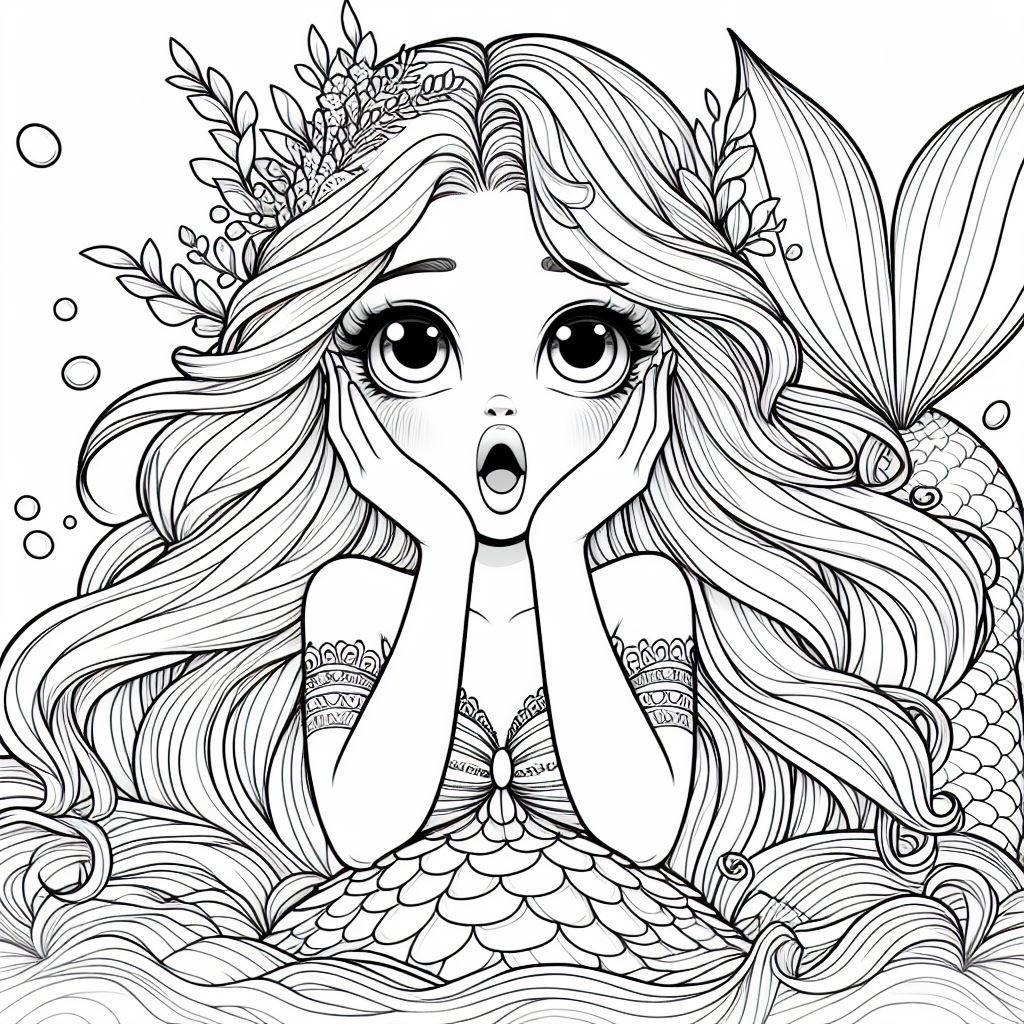 Hilarious Mermaids - #16-20 - Coloring Pages (5 Pages) - Etsy