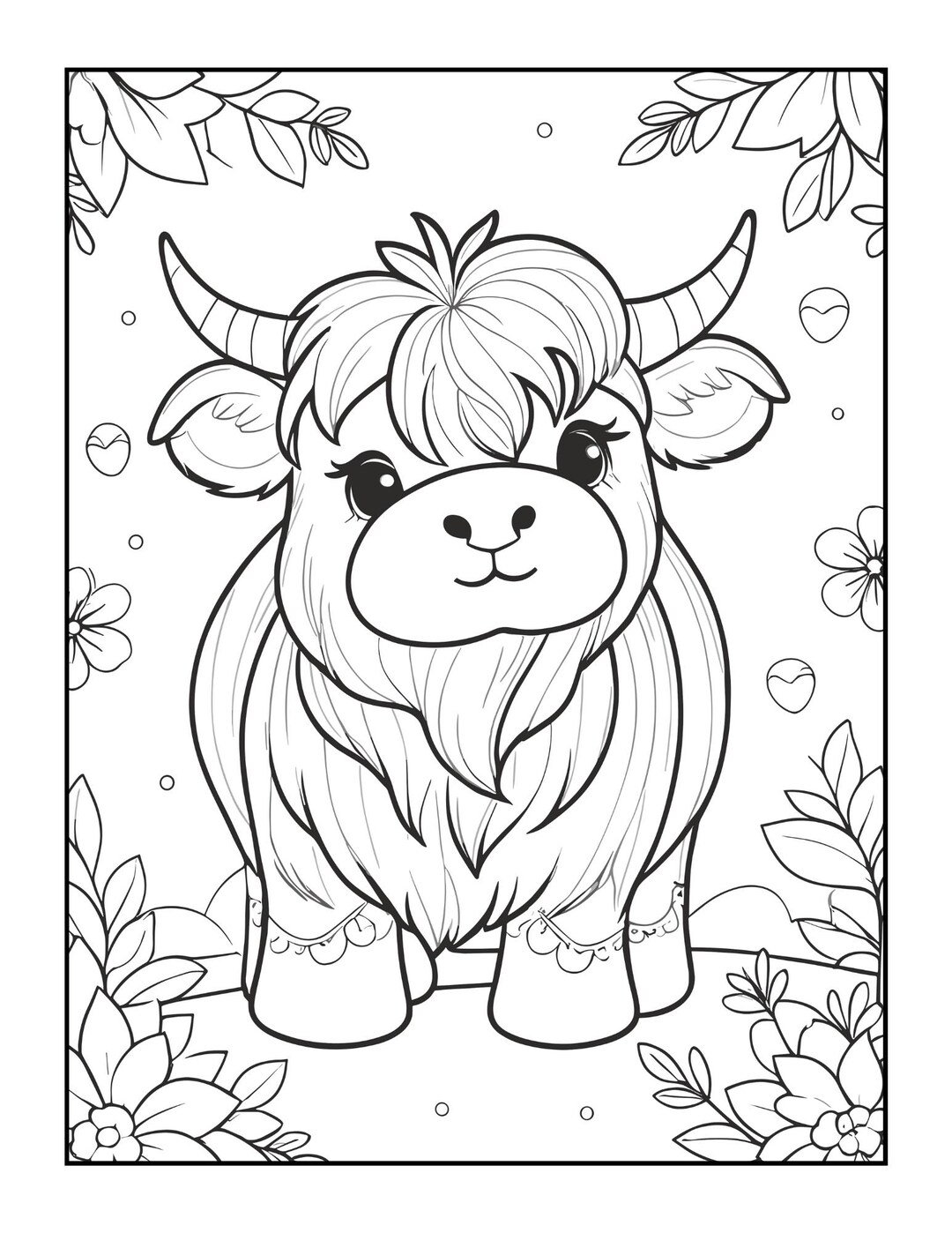 Scottish Highlands Cows - #26-30 - Coloring Pages (5 Pages) - Etsy