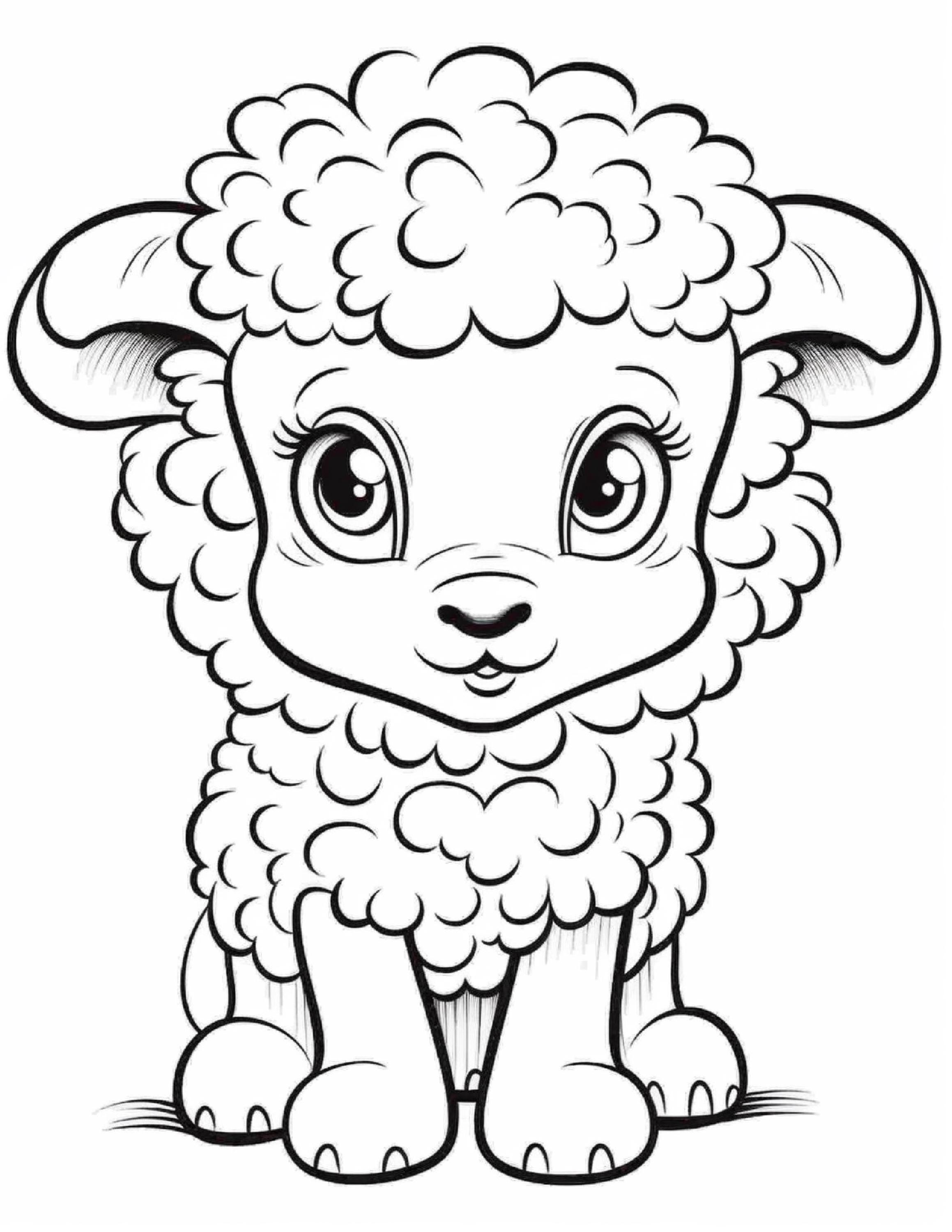 Cute Farm Animals - #46-50 - Coloring Pages (5 Pages) - Etsy
