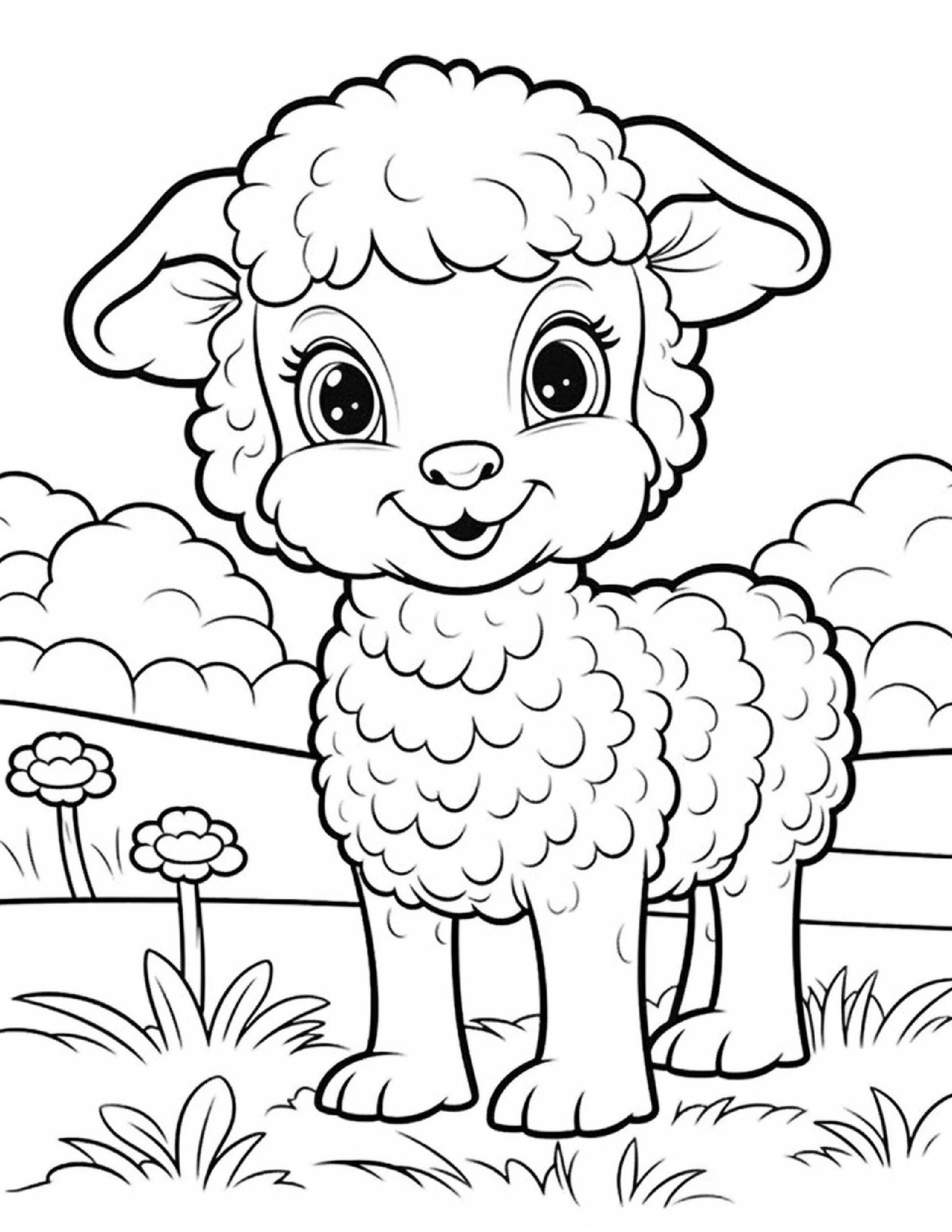 Cute Farm Animals - #81-85 - Coloring Pages (5 Pages) - Etsy