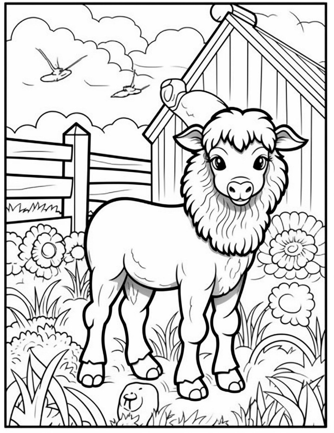 Cute Farm Animals - #31-35 - Coloring Pages (5 Pages) - Etsy
