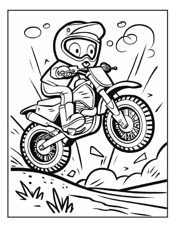 Dirt Bike Riding - #46-50 - Coloring Pages (5 Pages) - Etsy