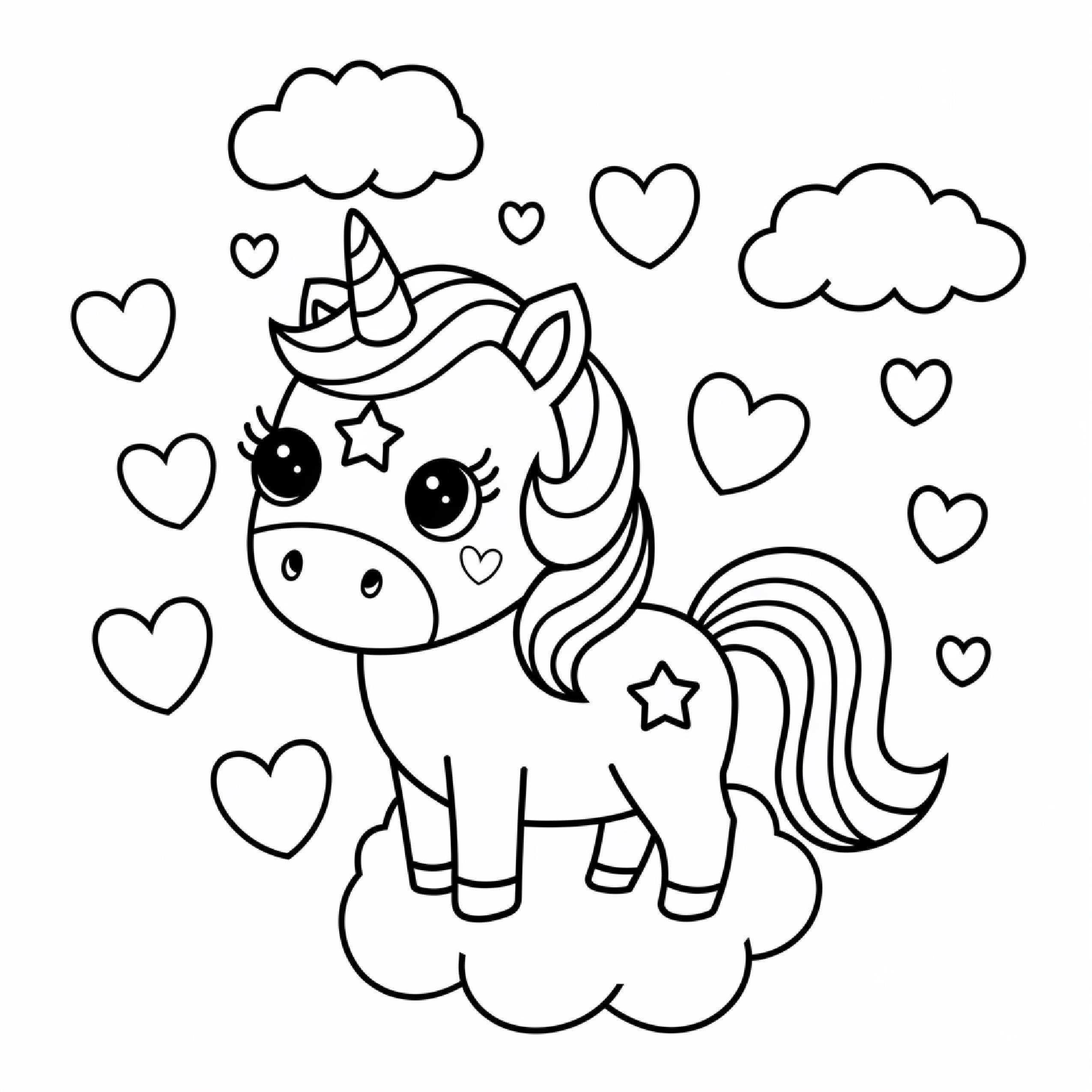 Cute Unicorns - #11-15 - Coloring Pages (5 Pages) - Etsy
