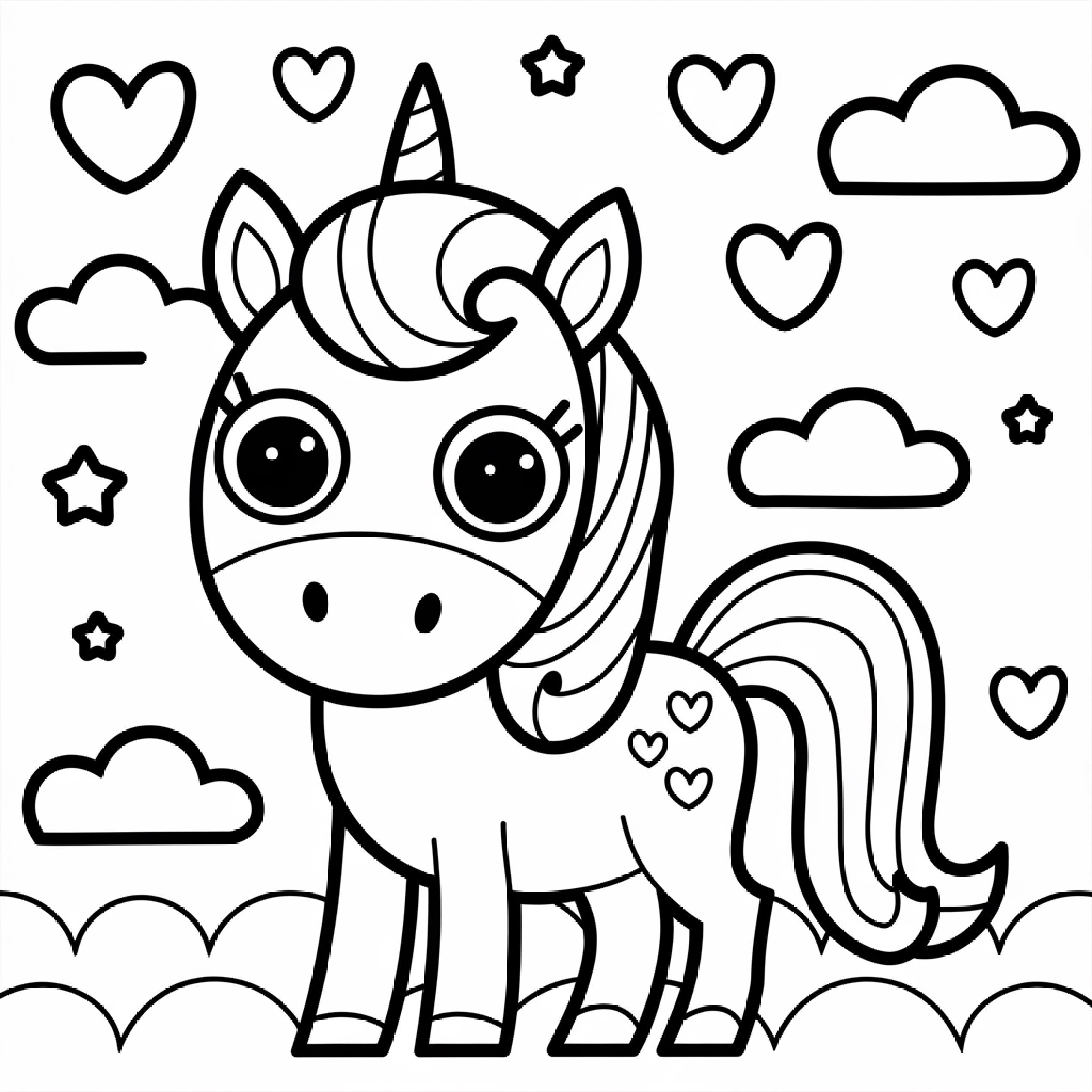 Cute Unicorns - #6-10 - Coloring Pages (5 Pages) - Etsy