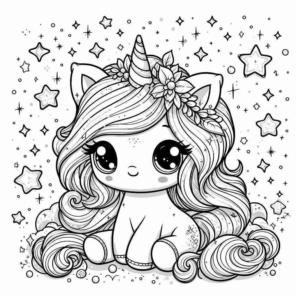 Enchanted Unicorns - #31-35 - Coloring Pages (5 Pages) - Etsy