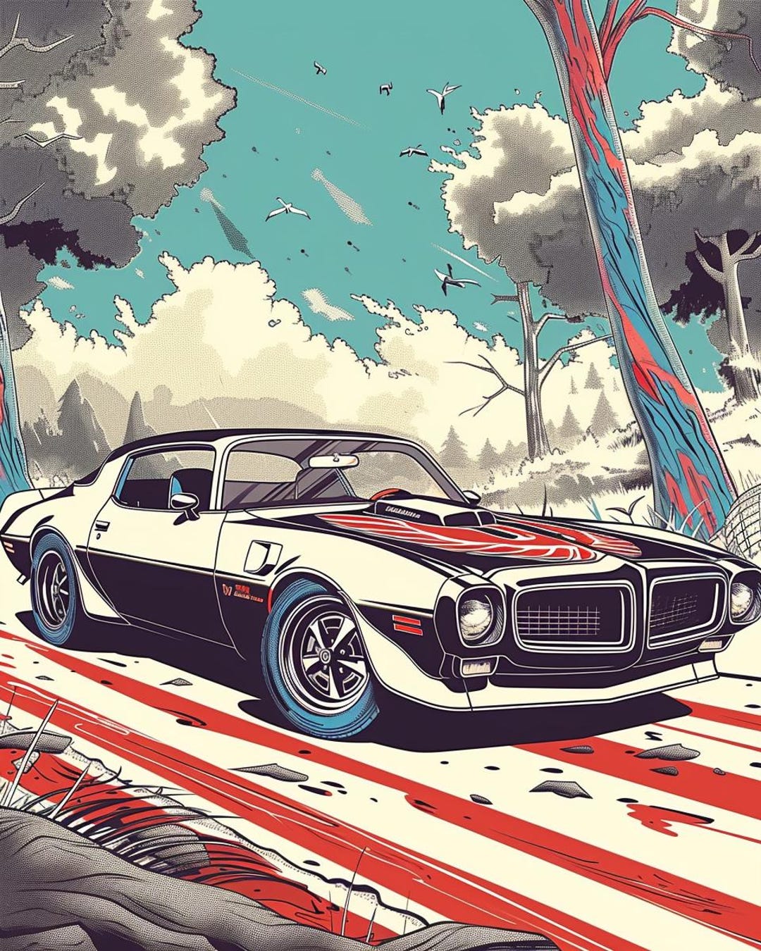Pontiac Firebird/trans-am - 1 - #1-5 - Coloring Pages (5 Pages) - Etsy