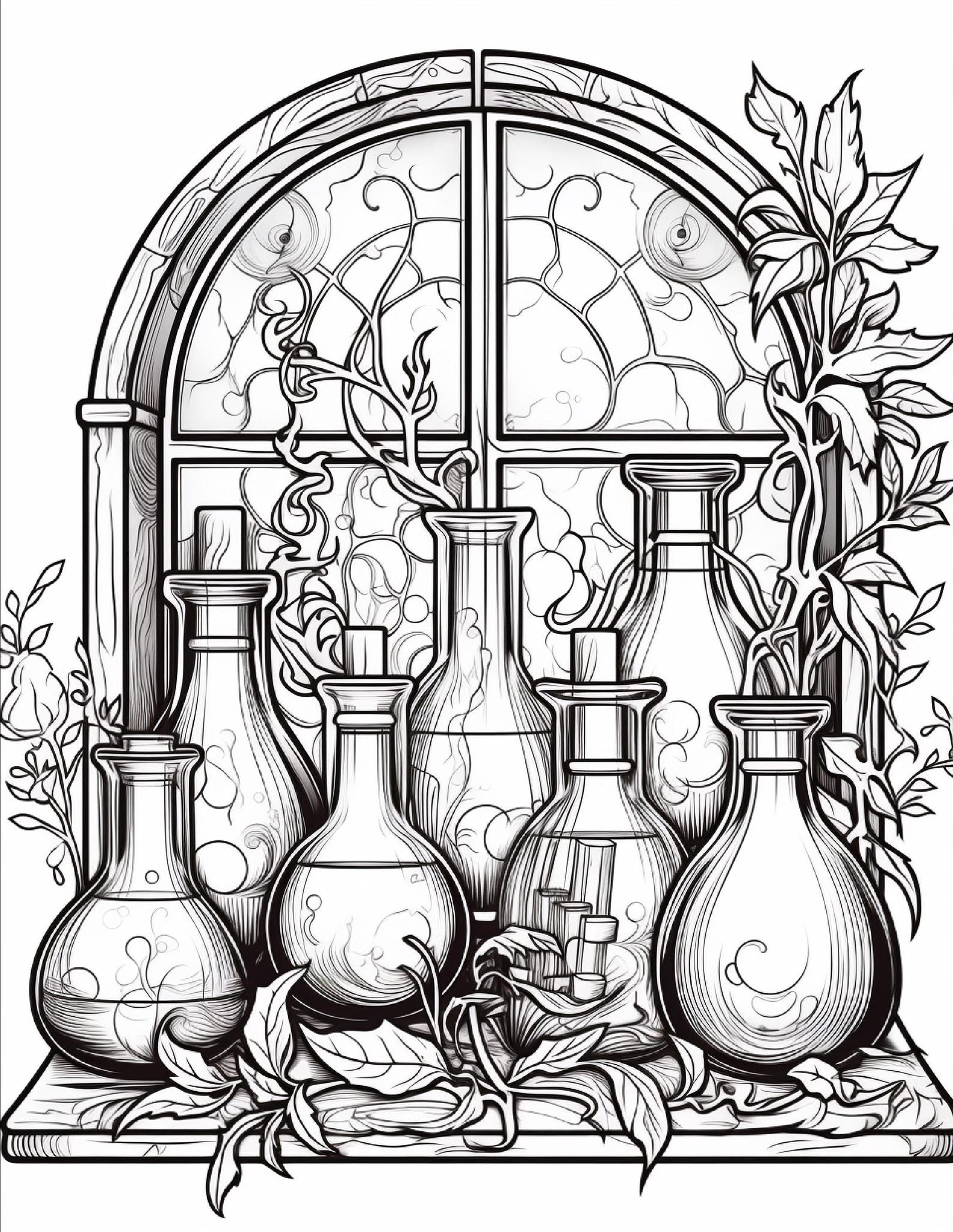 Magical Potions & Spells - #6-10 - Coloring Pages (5 Pages) - Etsy