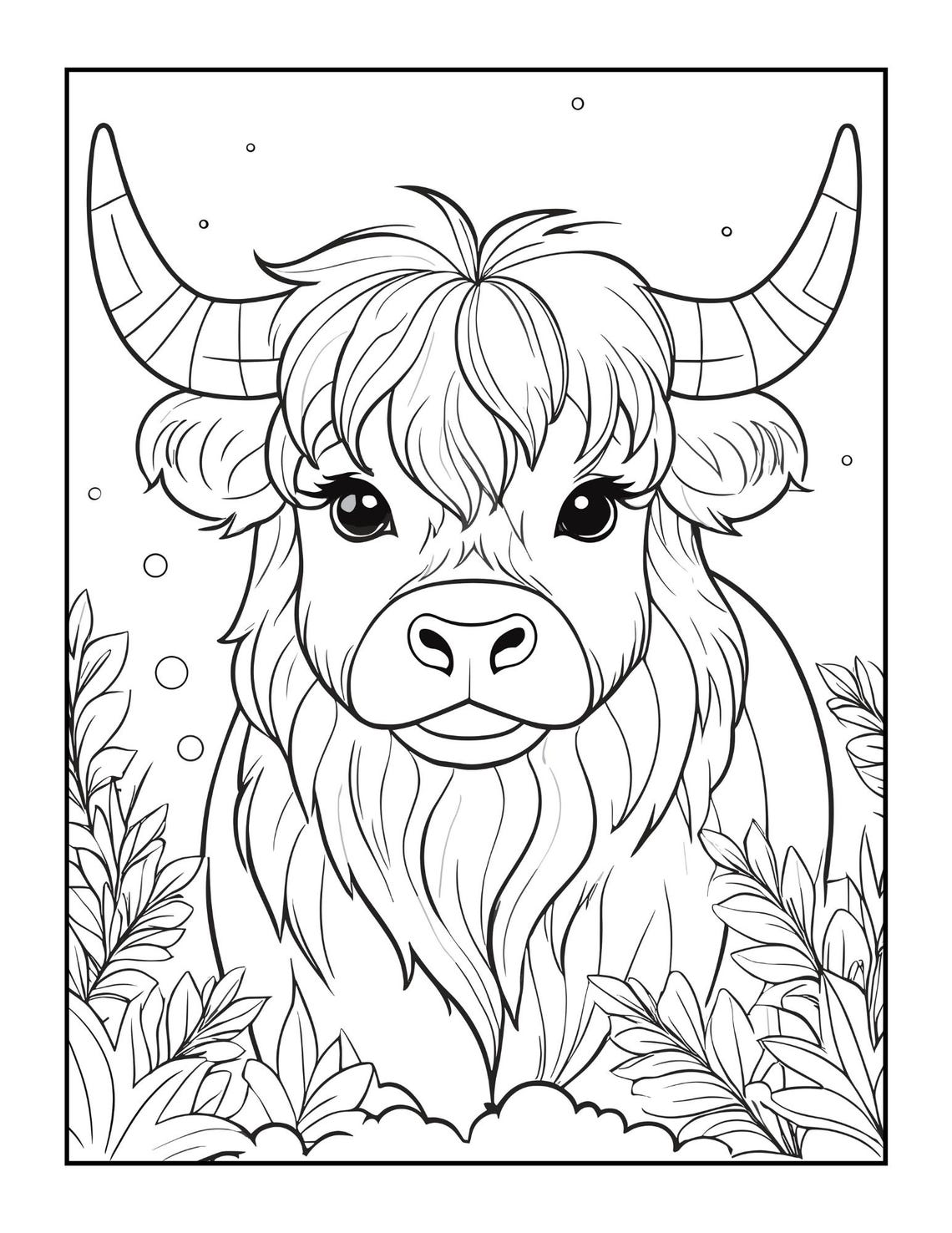 Scottish Highlands Cows - #26-30 - Coloring Pages (5 Pages) - Etsy