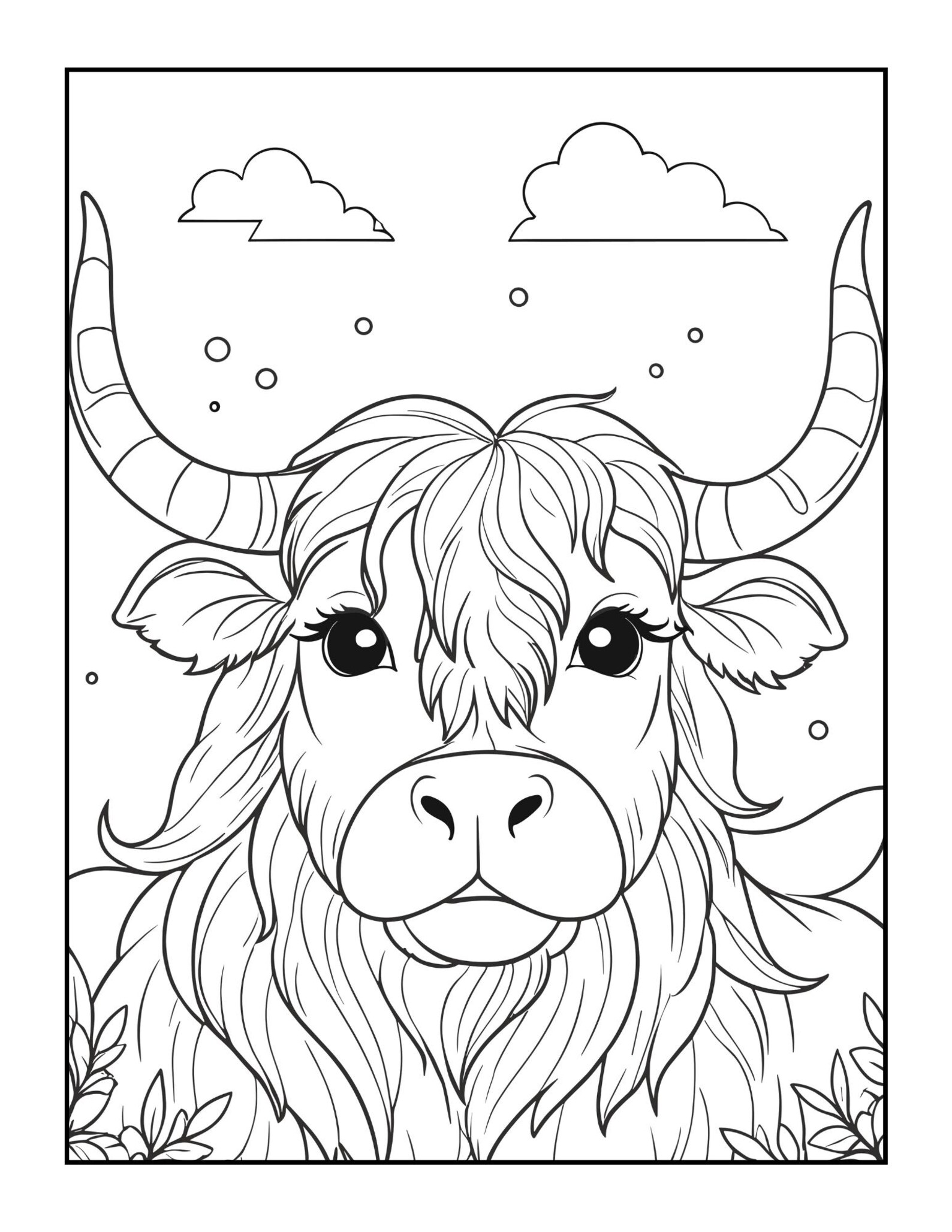 Scottish Highlands Cows - #16-20 - Coloring Pages (5 Pages) - Etsy