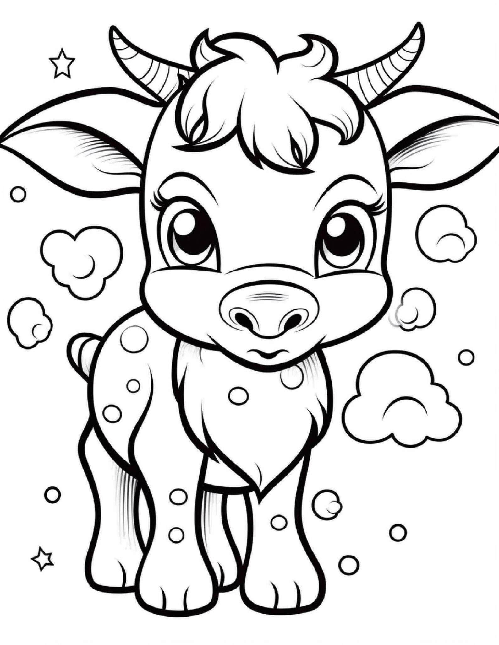 Cute Farm Animals - #86-90 - Coloring Pages (5 Pages) - Etsy