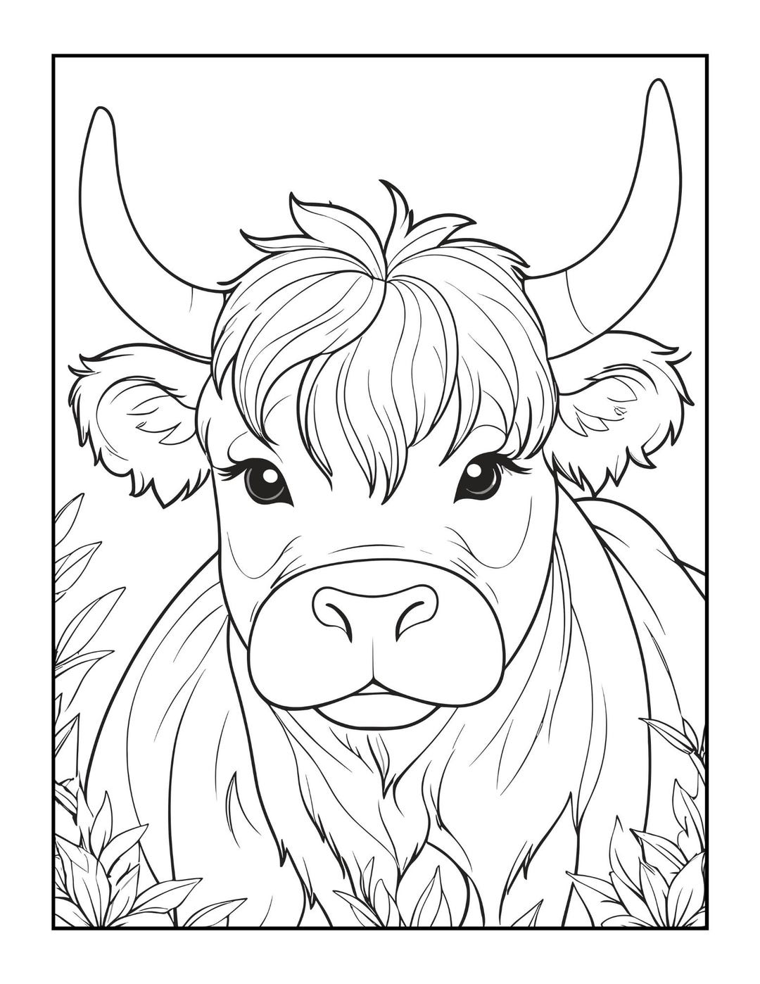 Scottish Highlands Cows - #1-5 - Coloring Pages (5 Pages) - Etsy