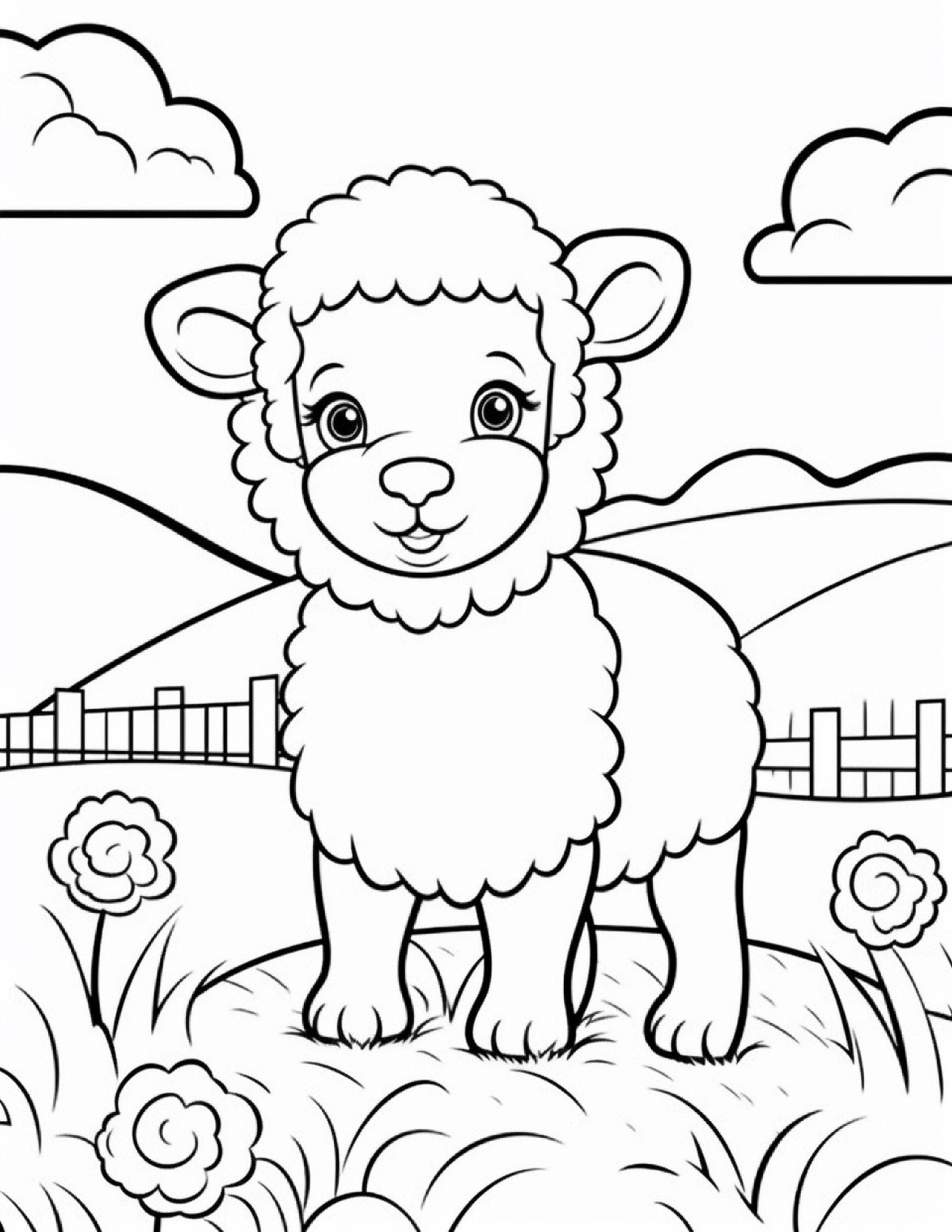 Cute Farm Animals - #96-100 - Coloring Pages (5 Pages) - Etsy