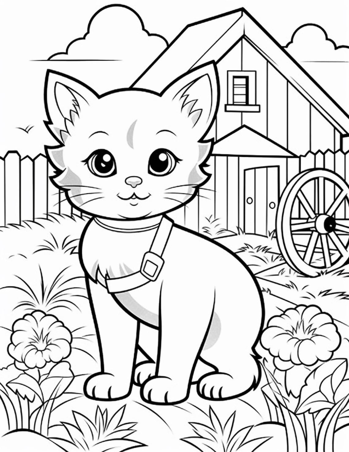 Cute Farm Animals - #71-75 - Coloring Pages (5 Pages) - Etsy