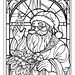 Stained Glass - Santa Claus - #16-20 - Coloring Pages (5 Pages) - Etsy