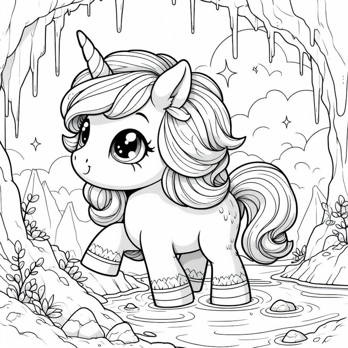 Enchanted Unicorns - #31-35 - Coloring Pages (5 Pages) - Etsy