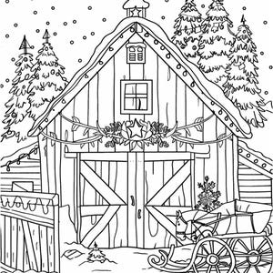 Country Christmas - #6-10 - Coloring Pages (5 Pages) - Etsy