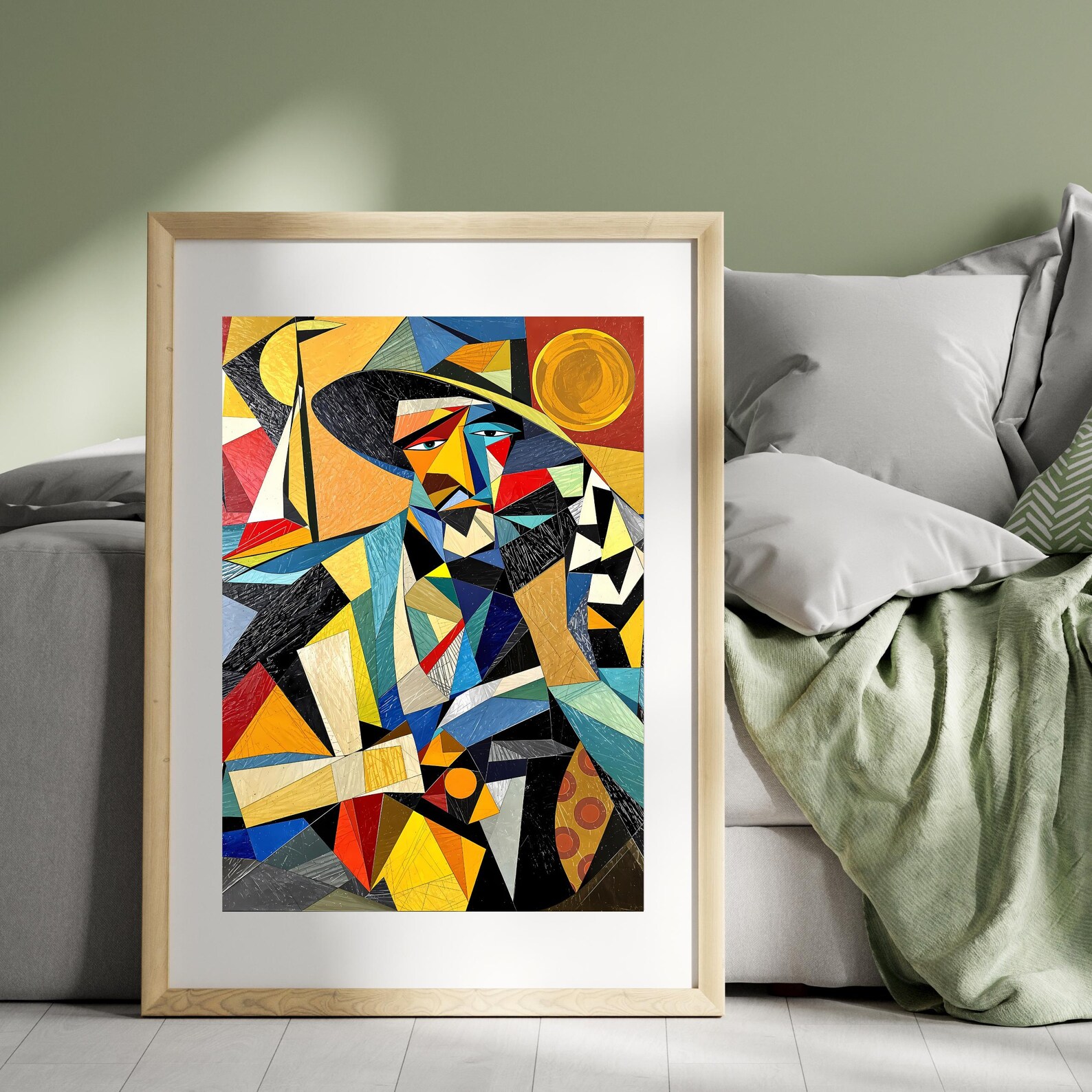 Fisher Modern Cubism Artwork - Picasso Style Abstract Wall Art for Home ...