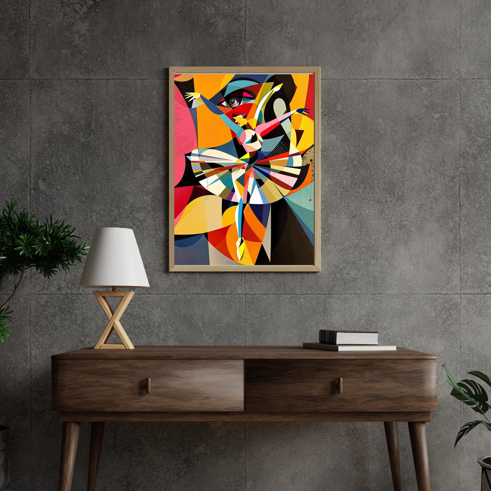 Ballerina in Cubism Artwork: Picasso Inspired Wall Art, Cubist Painting ...