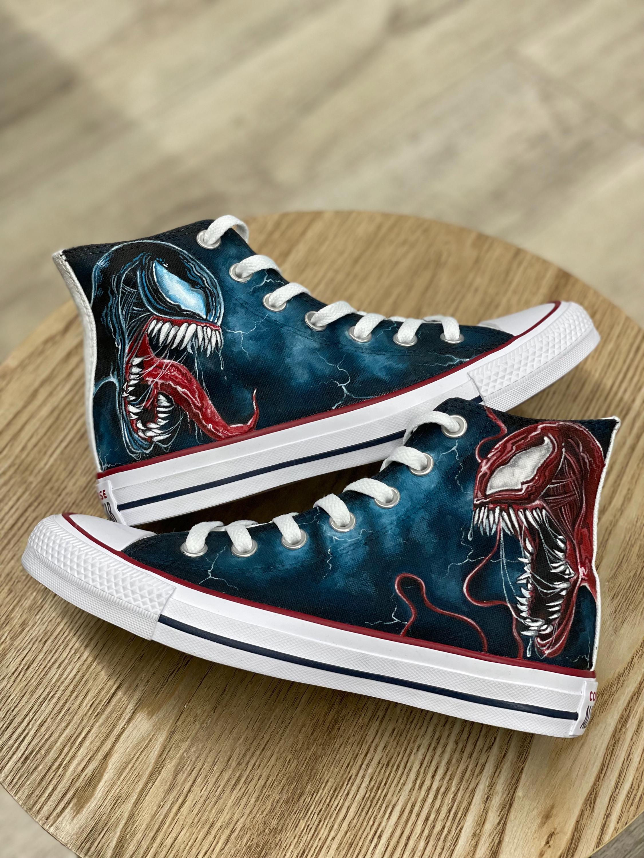 Hand-painted Venom Converse Chuck Taylor All Star High - Custom ...