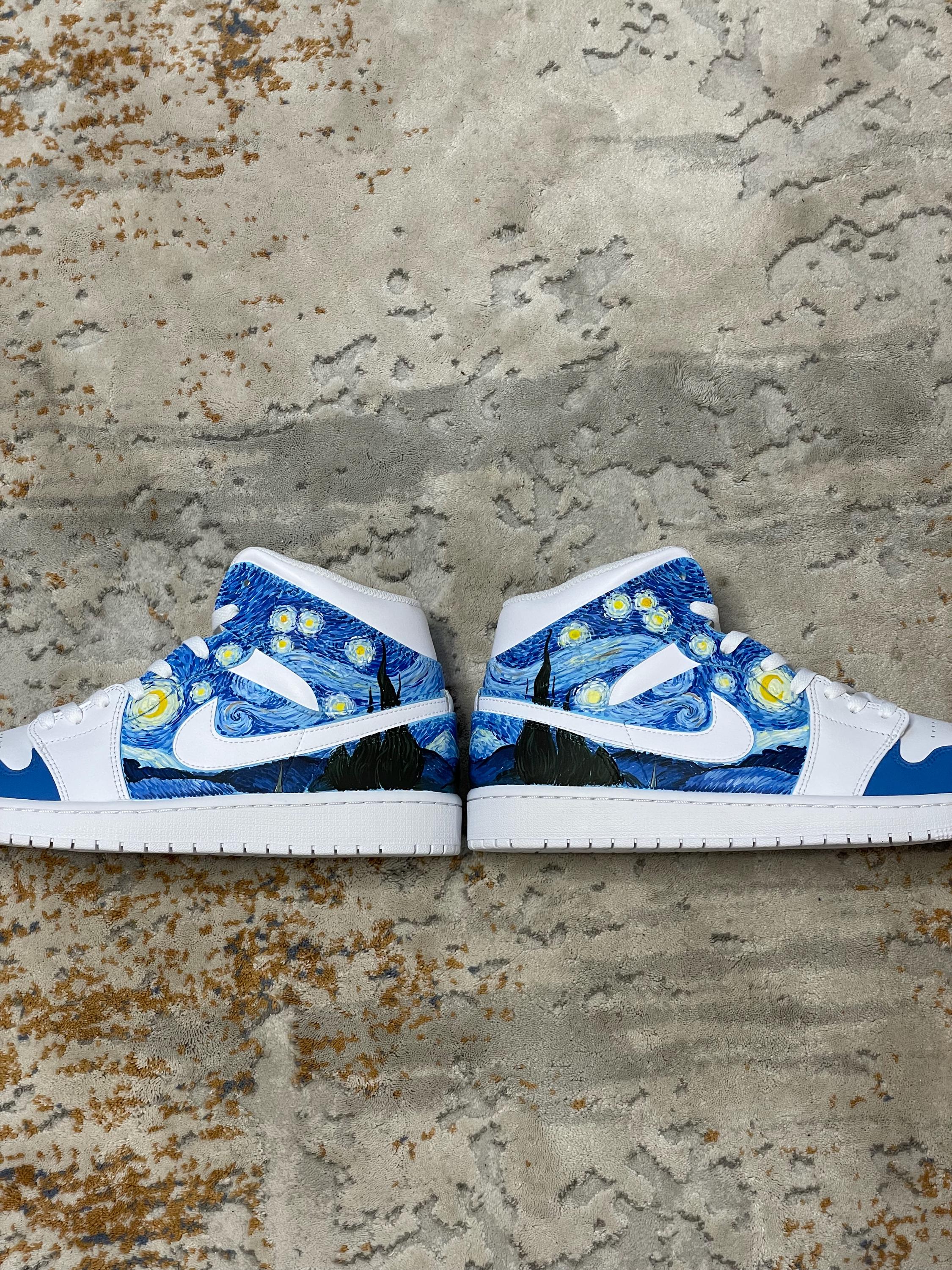 CUSTOM HAND PAINTED Air Jordan 1 Mid, Personalized AF1 Shoes ...