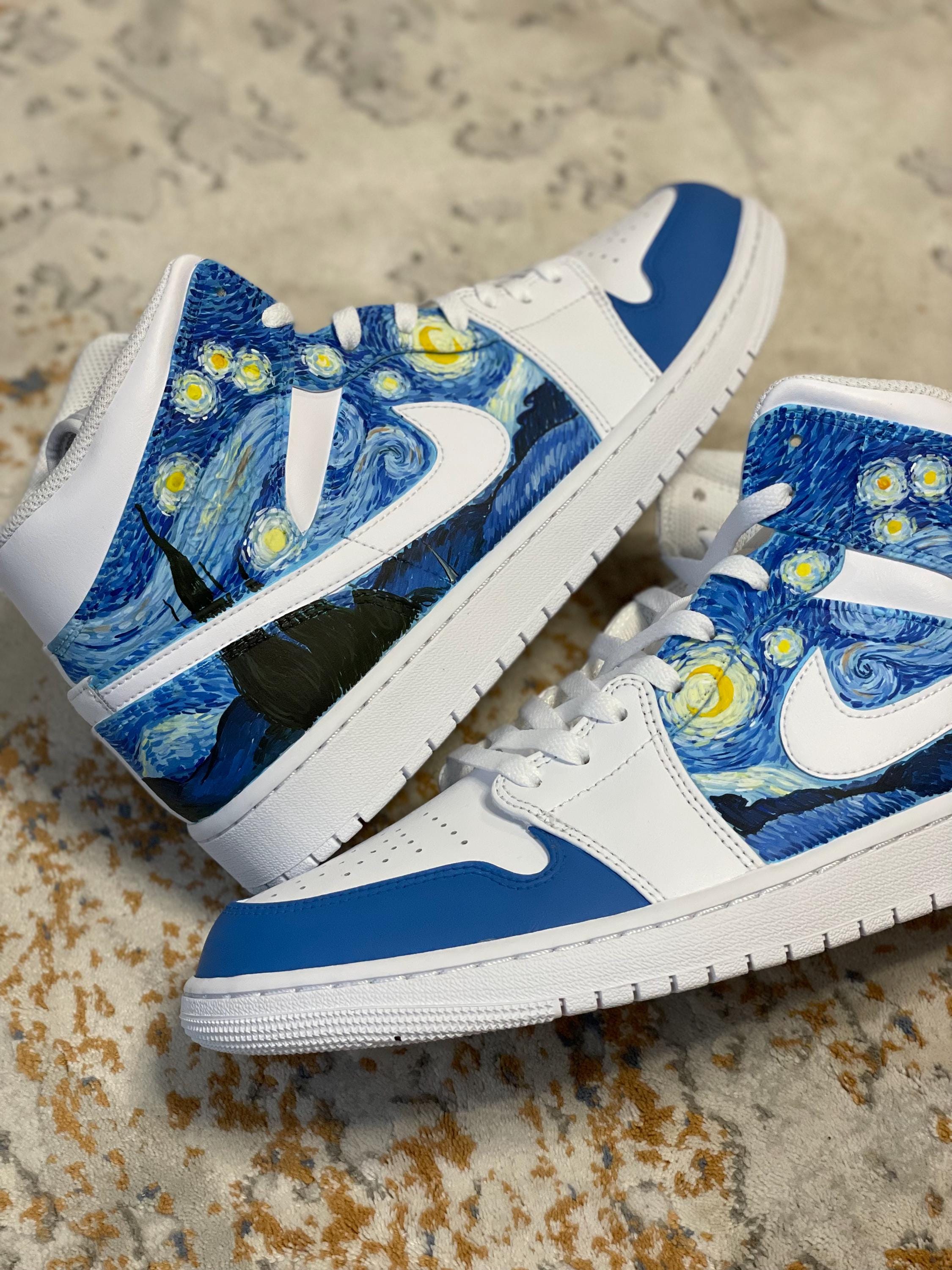 CUSTOM HAND PAINTED Air Jordan 1 Mid, Personalized AF1 Shoes ...