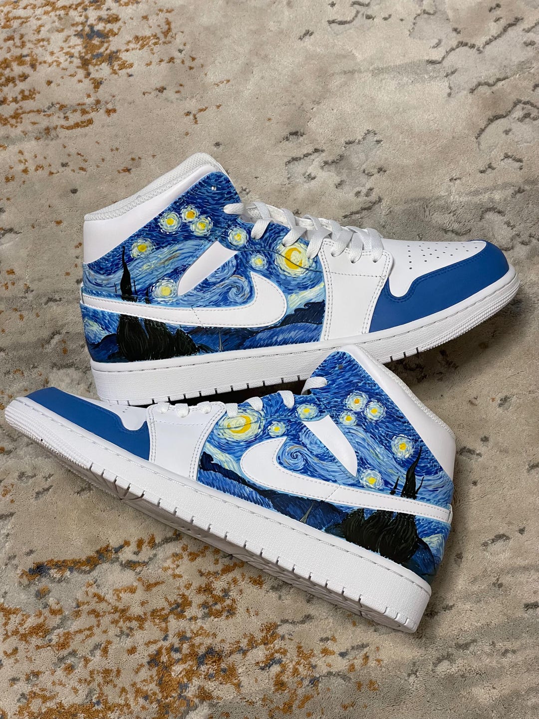 CUSTOM HAND PAINTED Air Jordan 1 Mid, Personalized AF1 Shoes ...