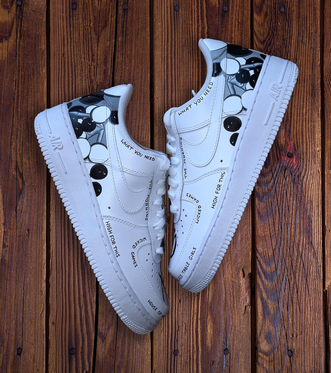 Custom Hand-painted Air Force 1 Sneakers: the Weeknd Design - Etsy