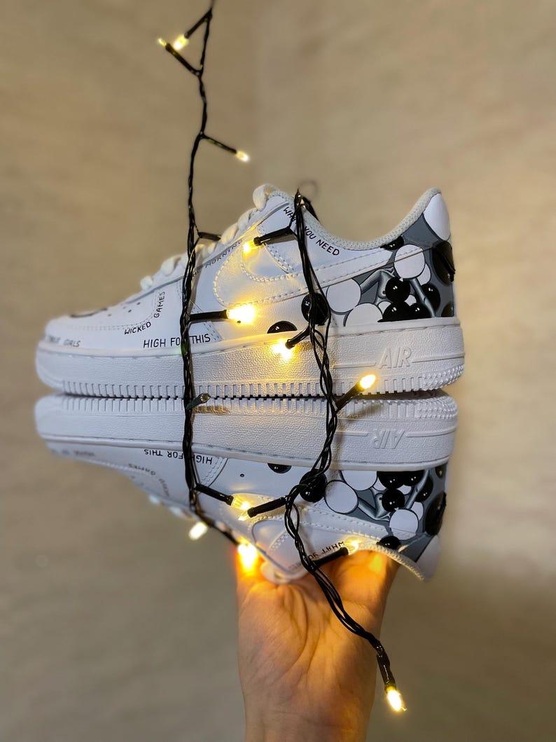 Custom Hand-painted Air Force 1 Sneakers: the Weeknd Design - Etsy