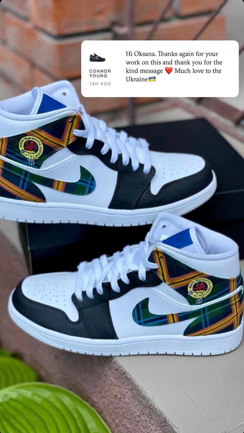 CUSTOM HAND PAINTED Air Jordan 1 Mid, Personalized AF1 Shoes ...