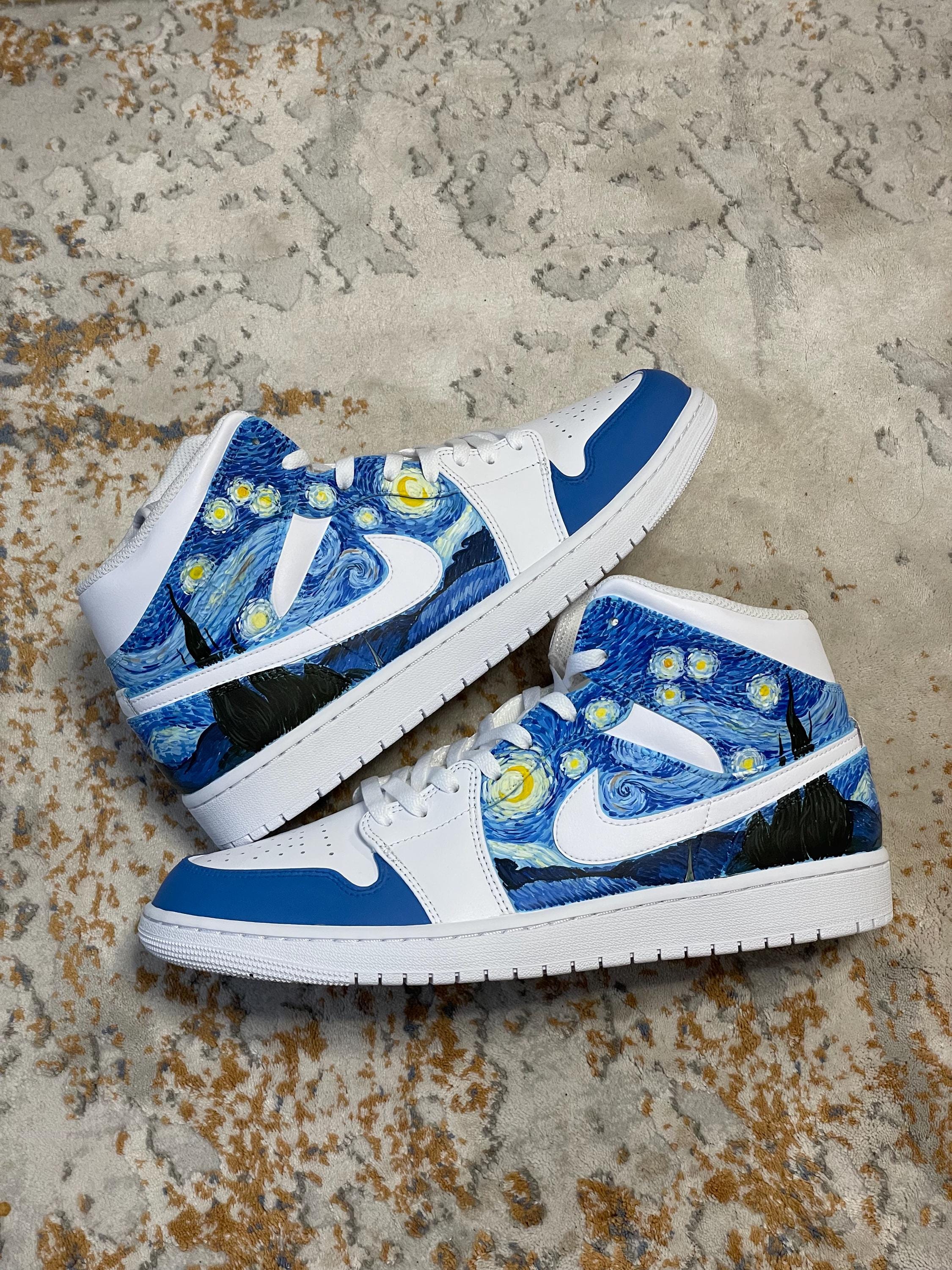 CUSTOM HAND PAINTED Air Jordan 1 Mid, Personalized AF1 Shoes ...