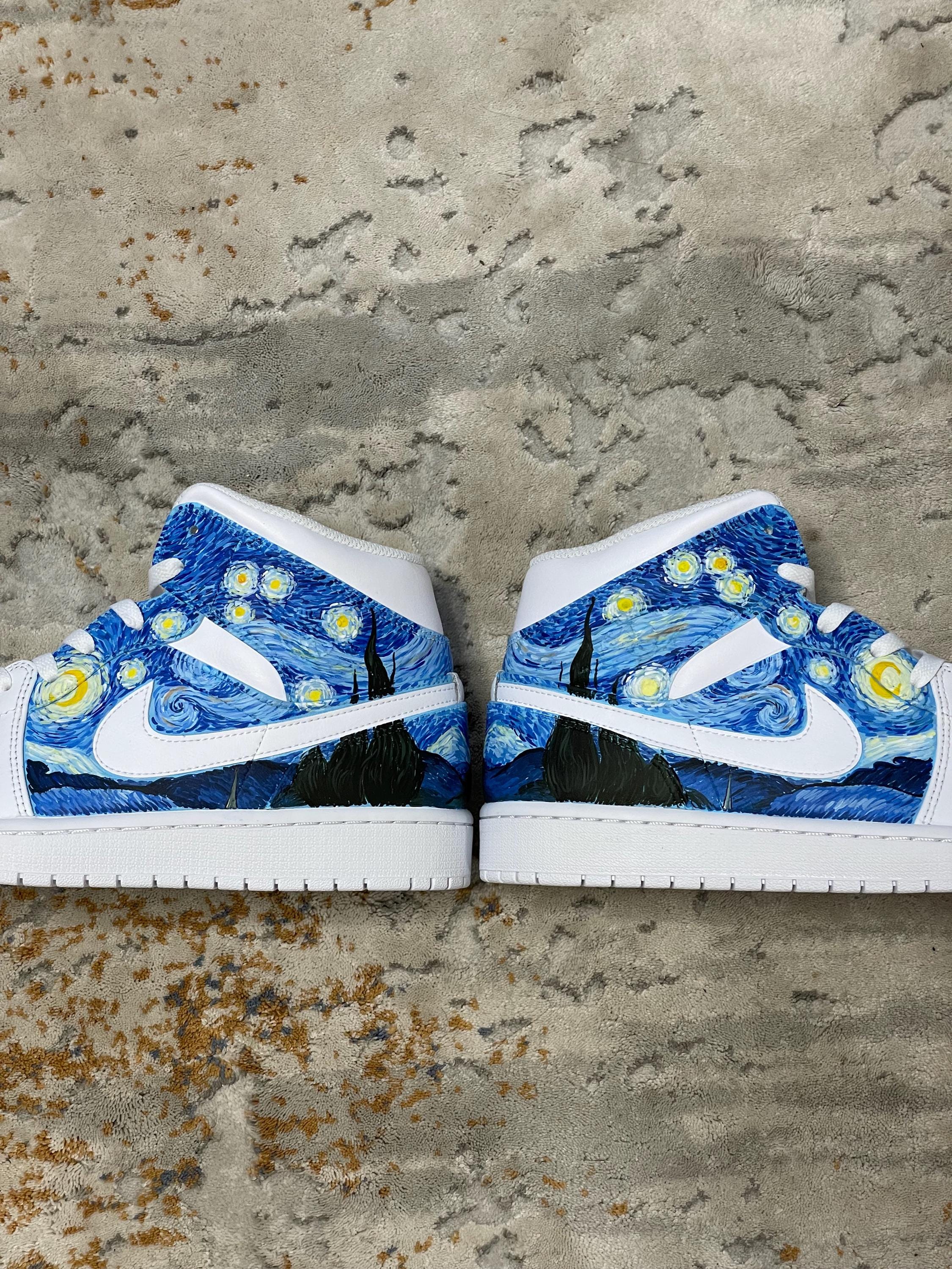 CUSTOM HAND PAINTED Air Jordan 1 Mid, Personalized AF1 Shoes ...