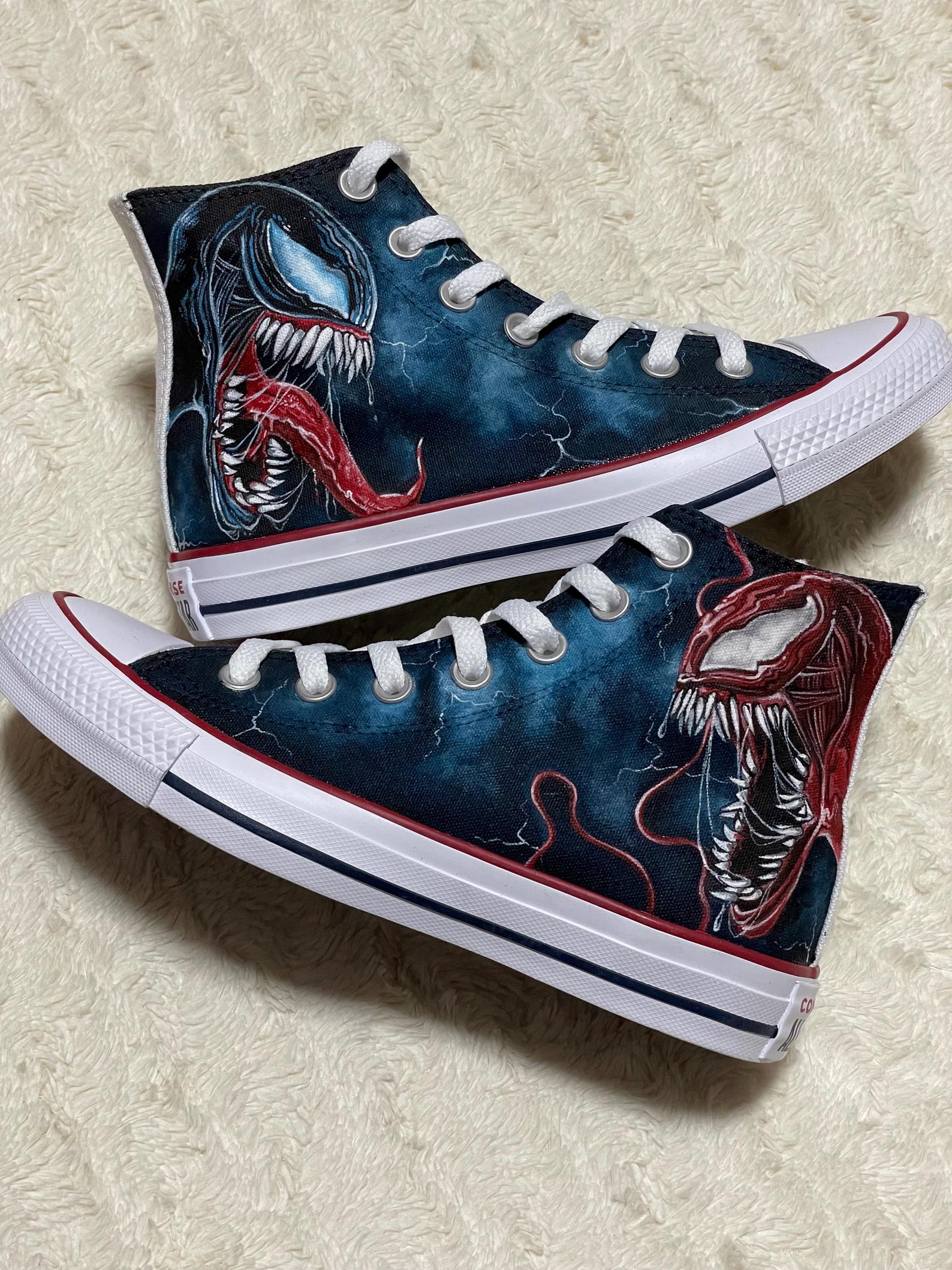 Hand-painted Venom Converse Chuck Taylor All Star High - Custom ...