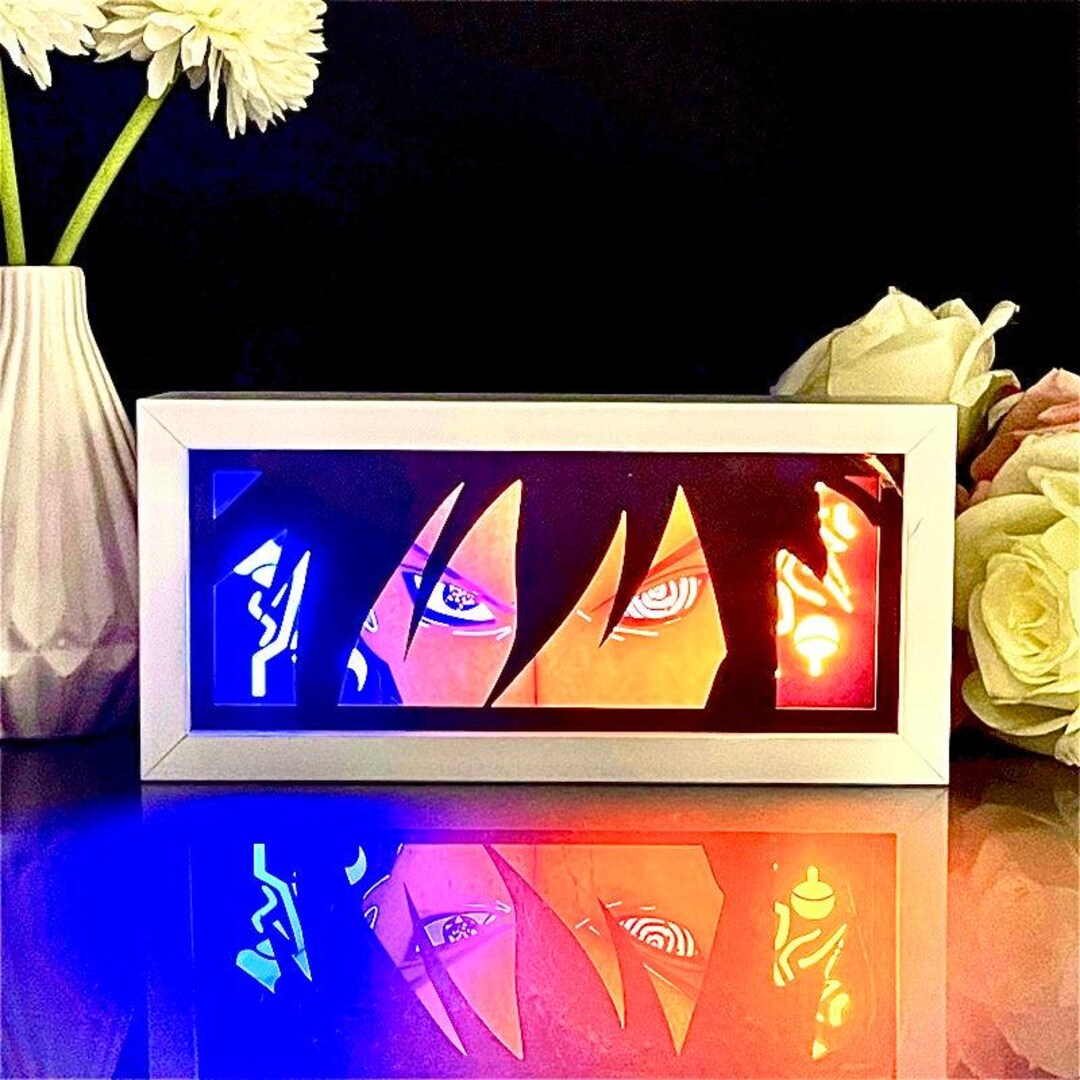 Naruto Sasuke Light Box - Two-tone LED Anime Lamp - Naruto Night Light ...