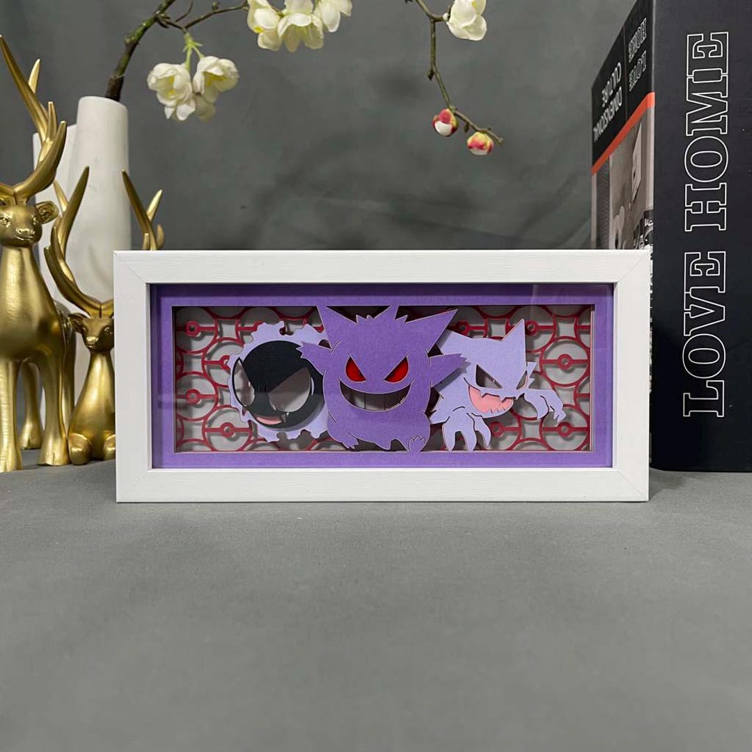 Gengar Pokemon 3D Illusion Lamp Anime Night Light LED Shadow Box Unique ...