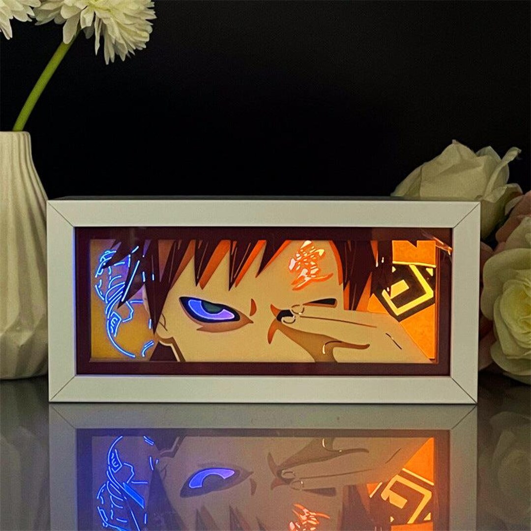 Naruto Gaara Light Box - Two-tone LED Anime Lamp - Naruto Night Light ...