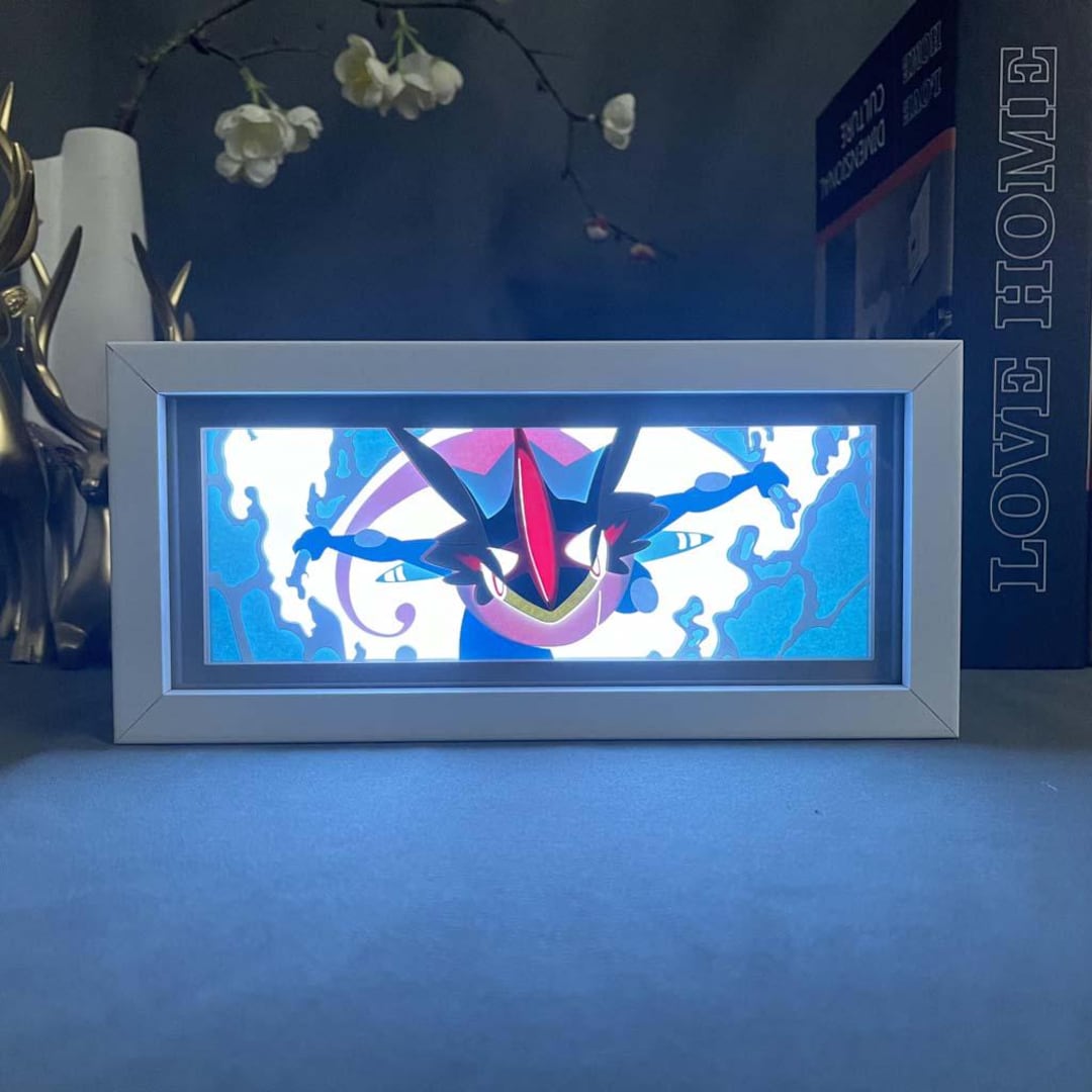 Greninja LED Light Box Figure Pokemon Anime Lamp 3D Shadow Box Anime ...