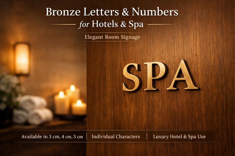 Bronze Door Letters & Numbers – Individual Characters for Hotel and Spa ...