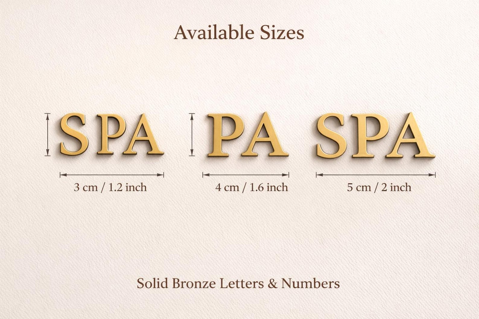 Bronze Door Letters & Numbers – Individual Characters for Hotel and Spa ...