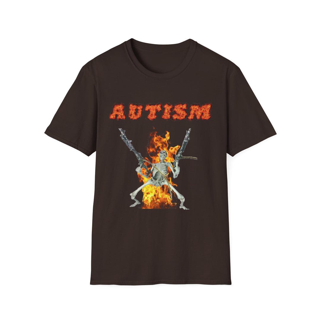 Autism Skeleton Meme T-shirt, Support Awareness, Unisex Softstyle Tee ...