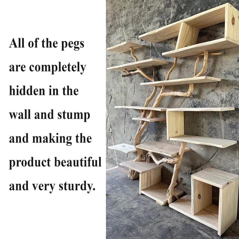 Tree Branch Book Shelf Art on Wall Mount Bookshelf Floor Bookcase Decor ...