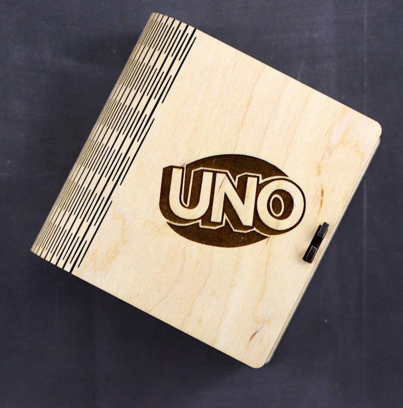 Laser Cut Game Card Box SVG - Fits UNO Size Cards - Digital Wood Box ...