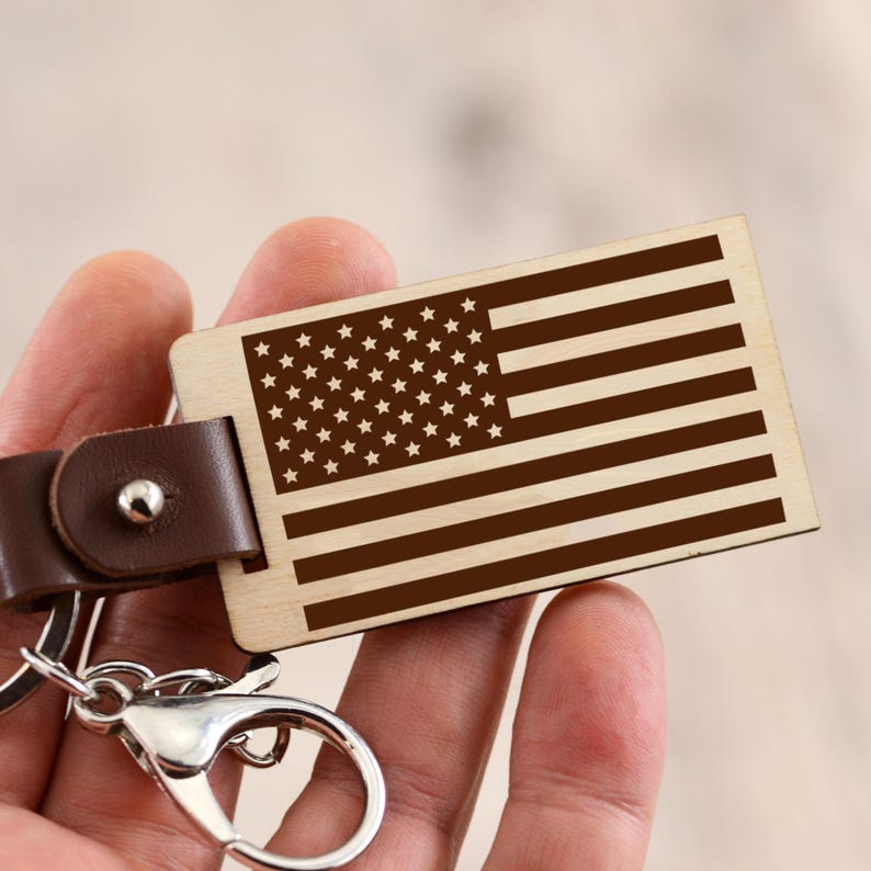 USA Flag Keychain SVG - Set of 10 Patriotic Designs - Laser Cut Files ...