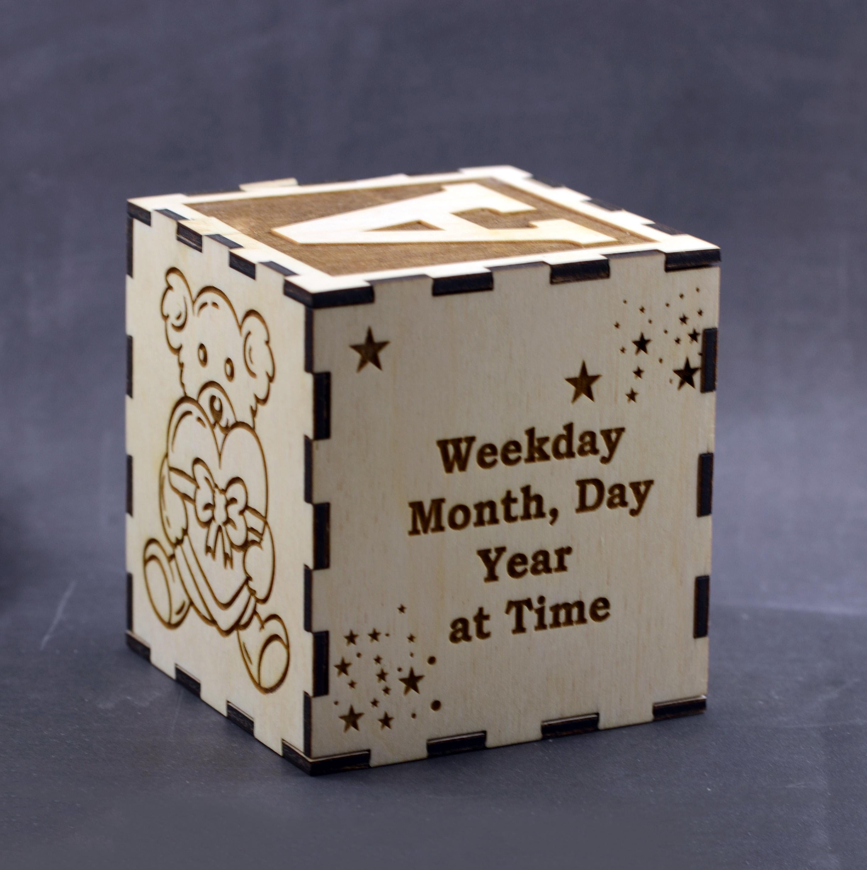 Customizable Baby Block SVG - Personalized Birth Stats Block - Digital ...