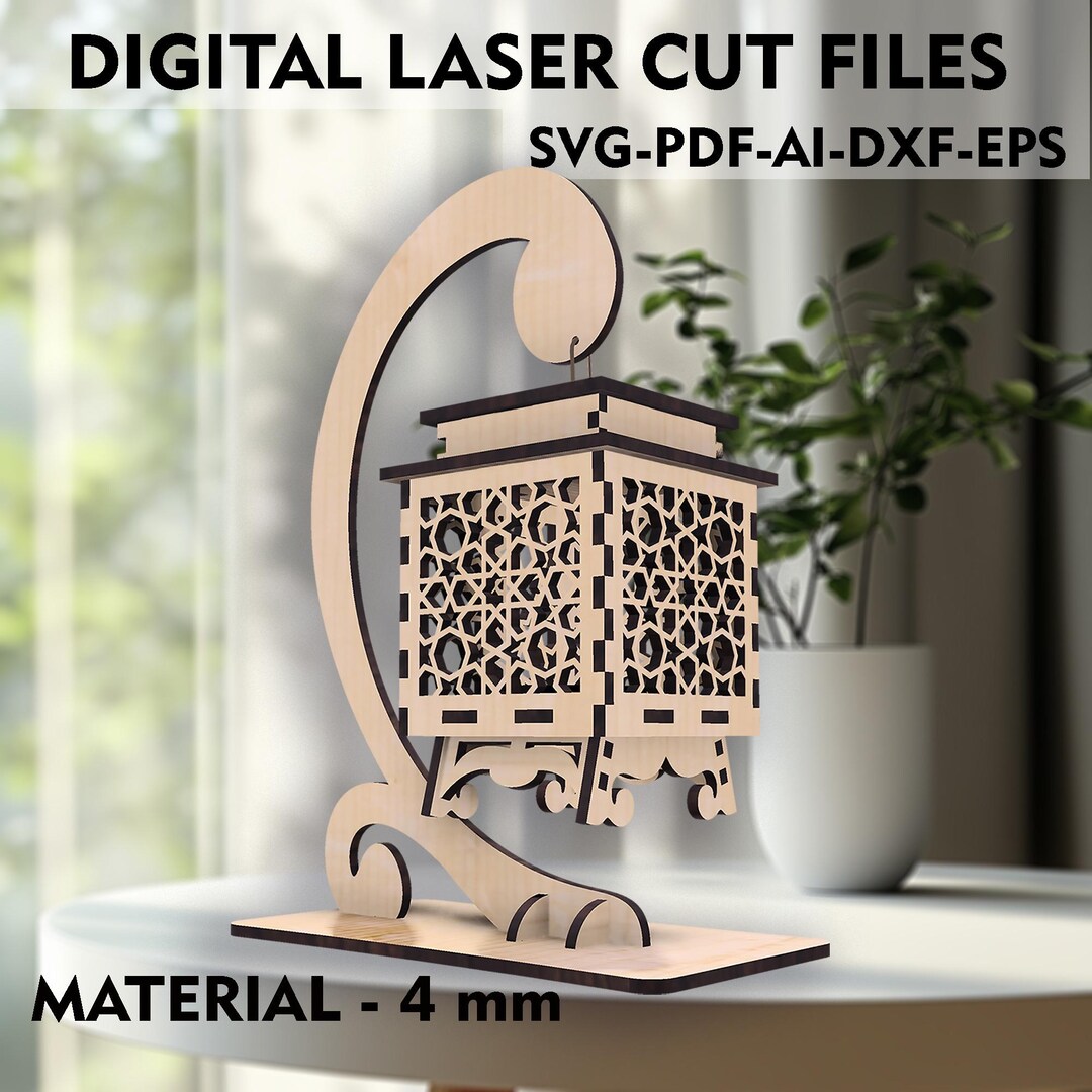 Lantern With Stand SVG Night Light Lamp SVG Wood Table Lamp SVG Home ...