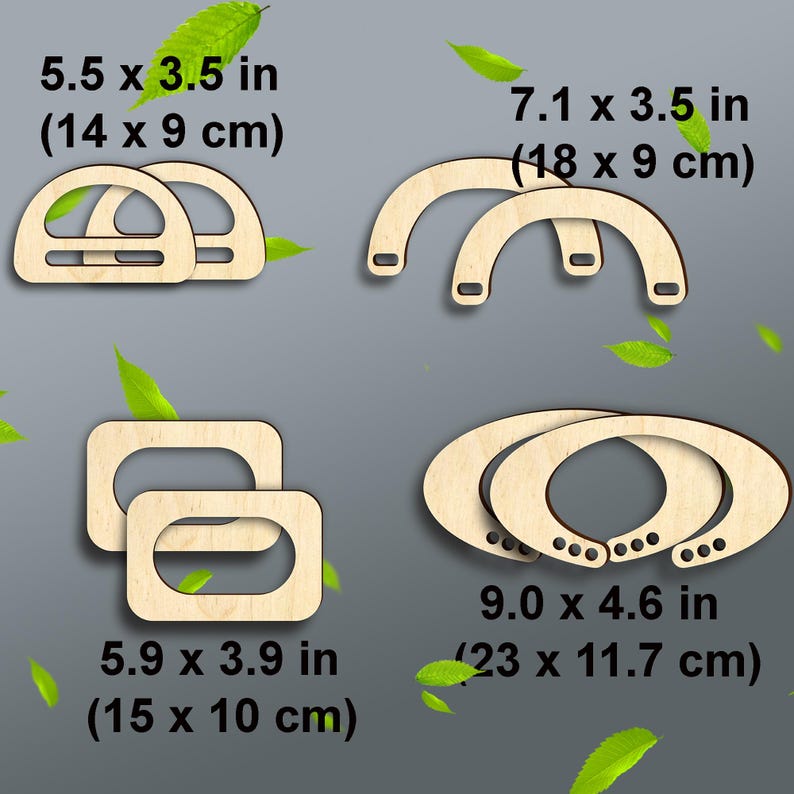 Bag Handles Laser Cut File - Set of 12 Wooden Purse Handles - Tote ...