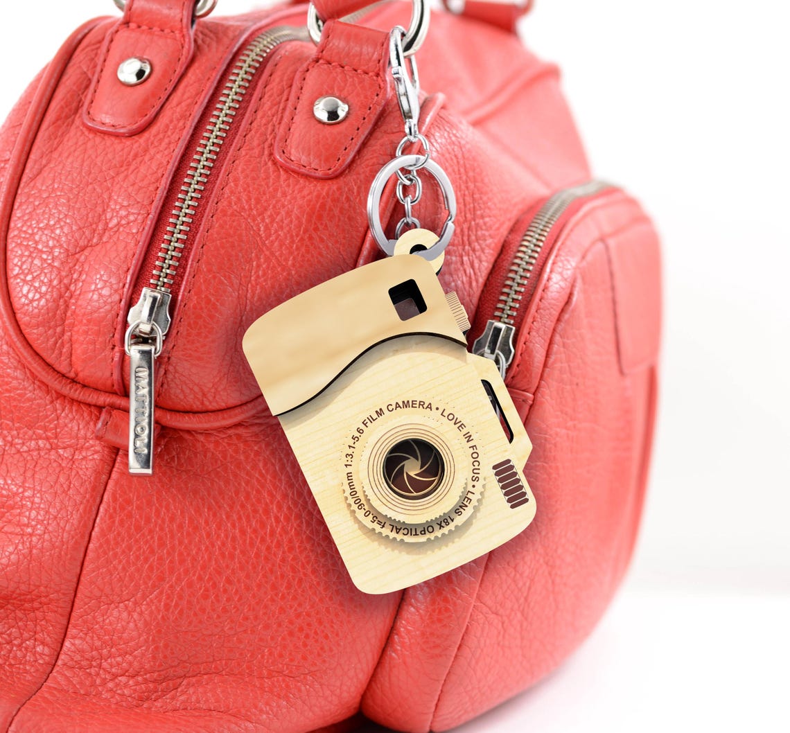 Mini Camera Photo Keychain SVG - Laser Cut Files - Customizable Photo ...