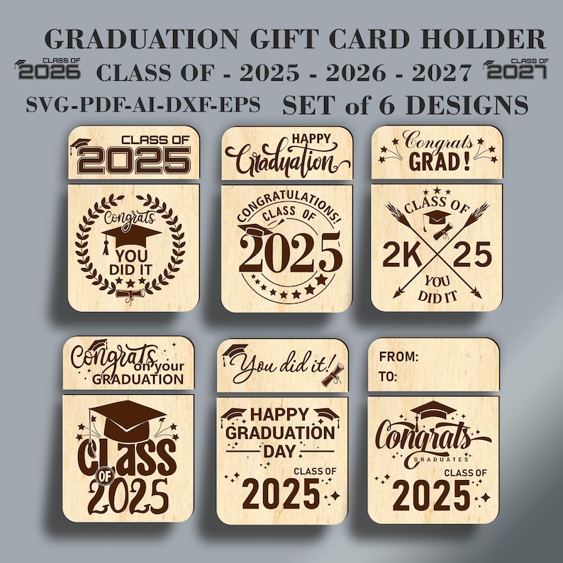 Graduation Gift Card Holder SVG - Class of 2025-2027 - Cash Holder SVG ...