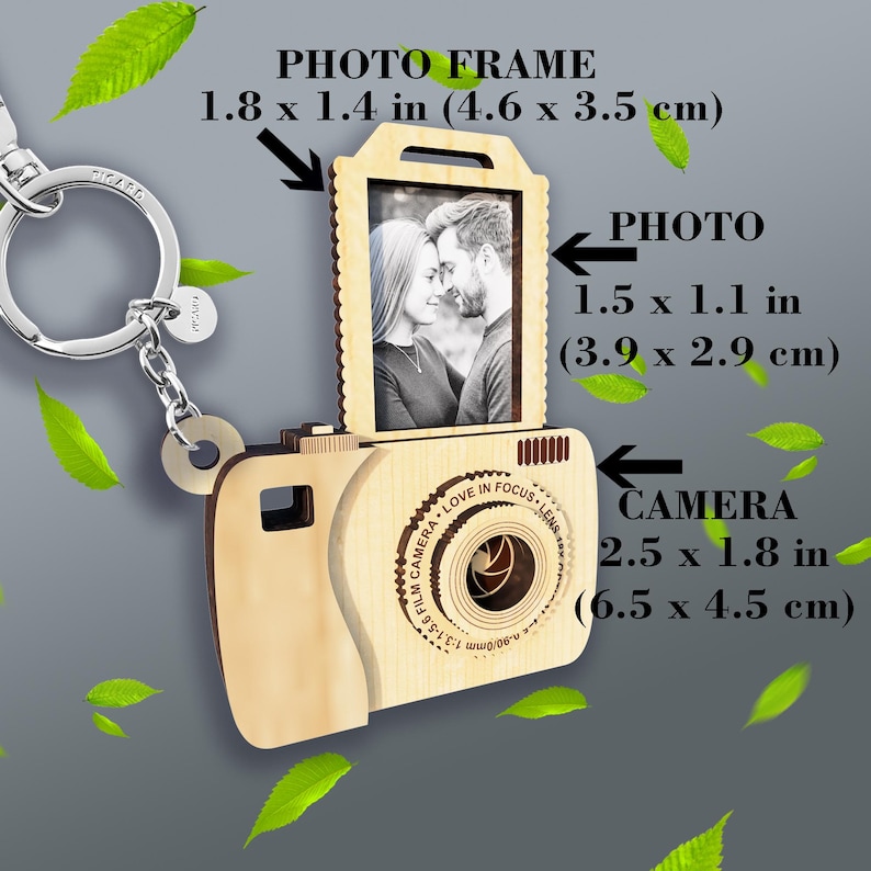 Mini Camera Photo Keychain SVG - Laser Cut Files - Customizable Photo ...