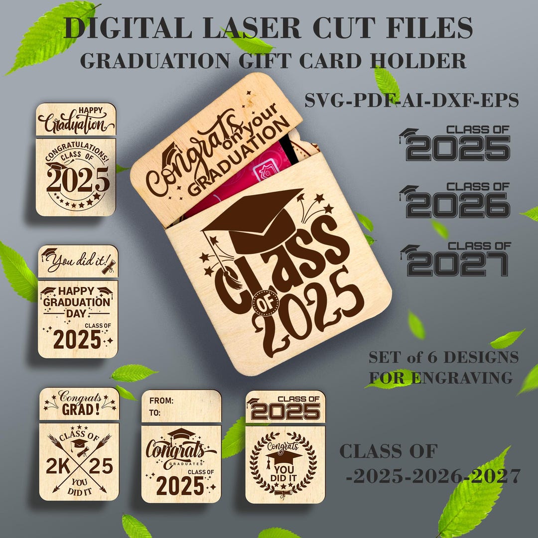 Graduation Gift Card Holder SVG - Class of 2025-2027 - Cash Holder SVG ...